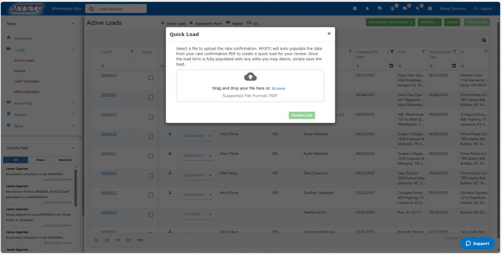 MYSTC Software | Dispatch Management